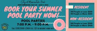 Book your Summer Pool Party now at the City of Mascoutah Pool! | City ...